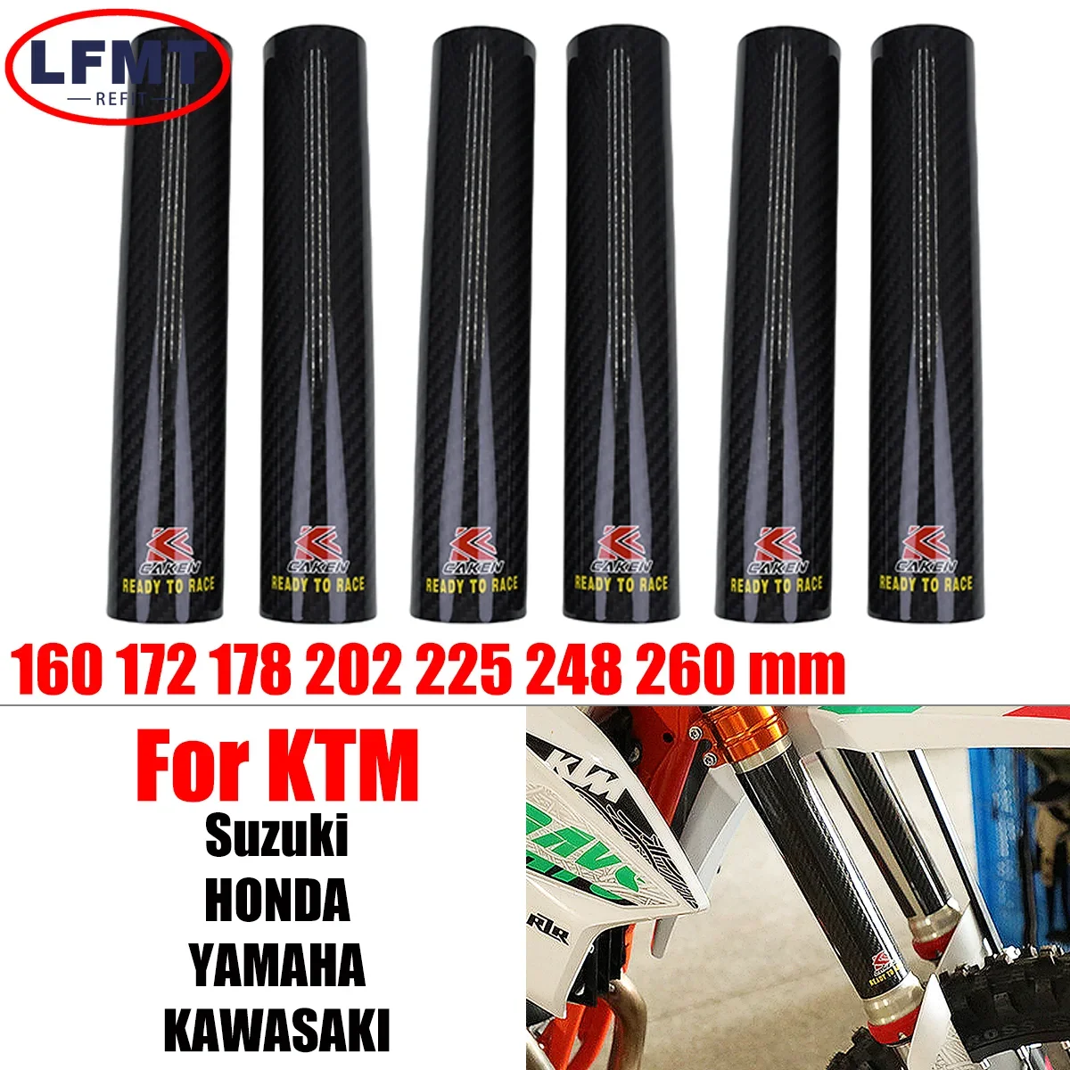 160mm-172mm-202mm-225mm-260mm-Carbon-Fiber-Front-Fork-Guard-Wrap-Cover ...