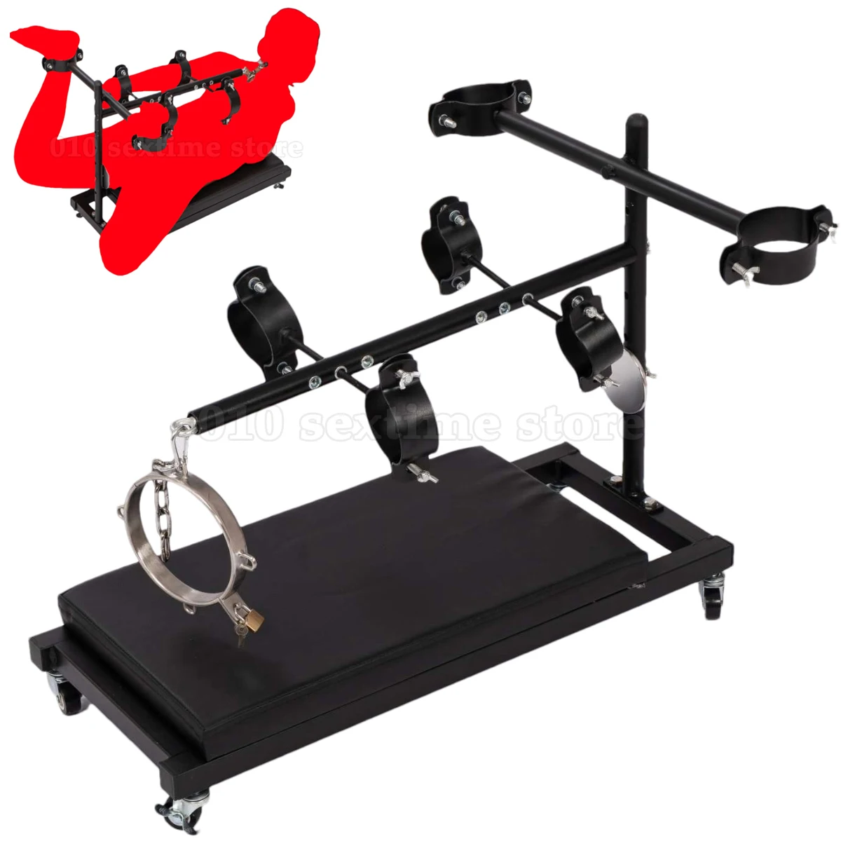 Metal-Binding-Shackle-Frame-Stallion-Trolley-Female-Bondage-Restraint ...