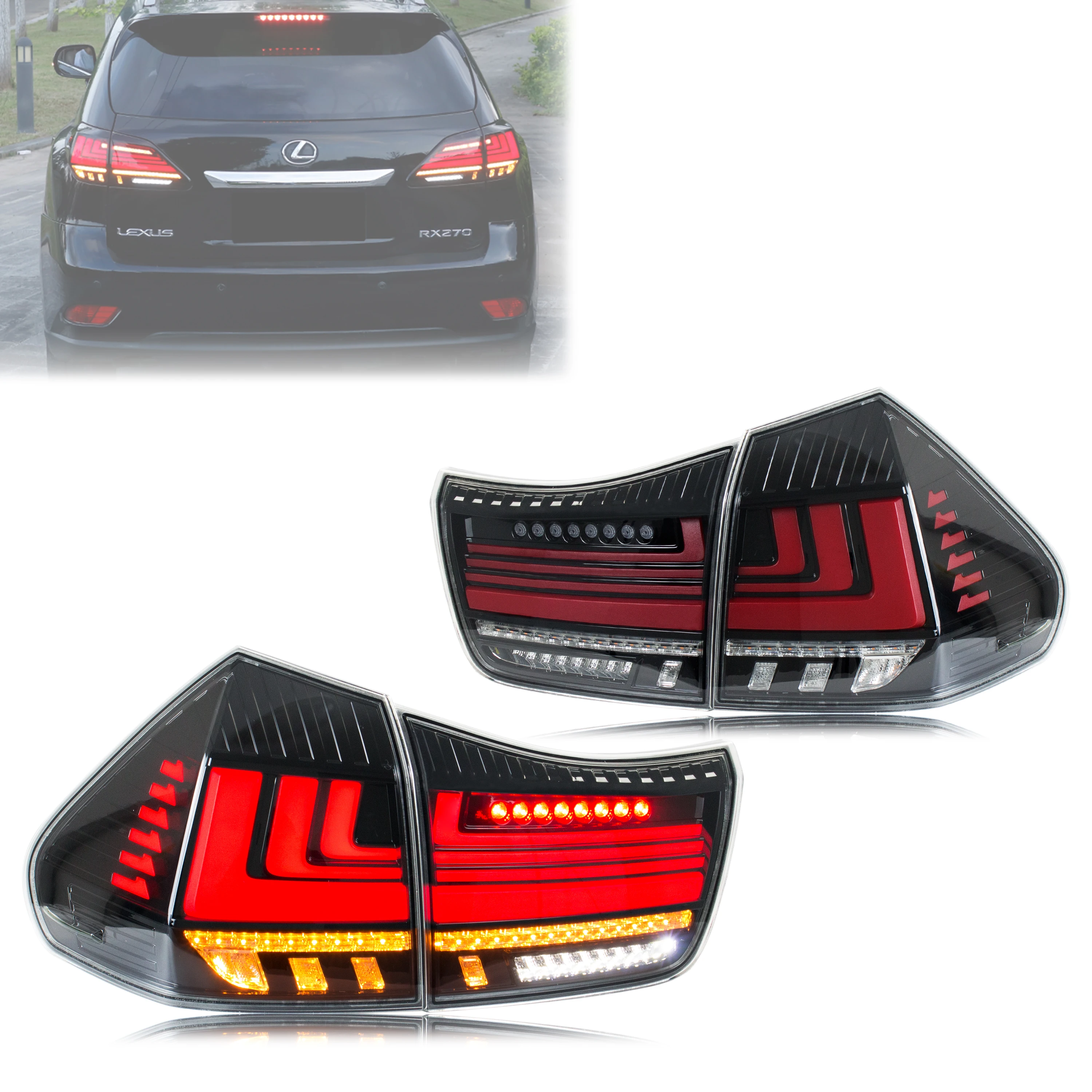 LED Tail Lights for Lexus RX350 RX330 RX400h 2004-2009 2nd Gen Clear ...