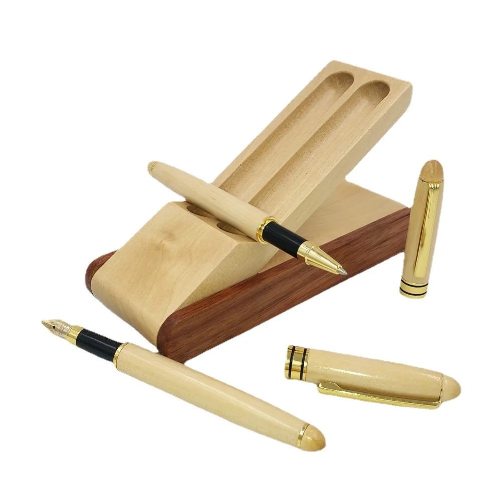 Maple-Pen-Set-Maple-Signature-Pen-Double-Stick-Wooden-Pen-Box-Spot ...