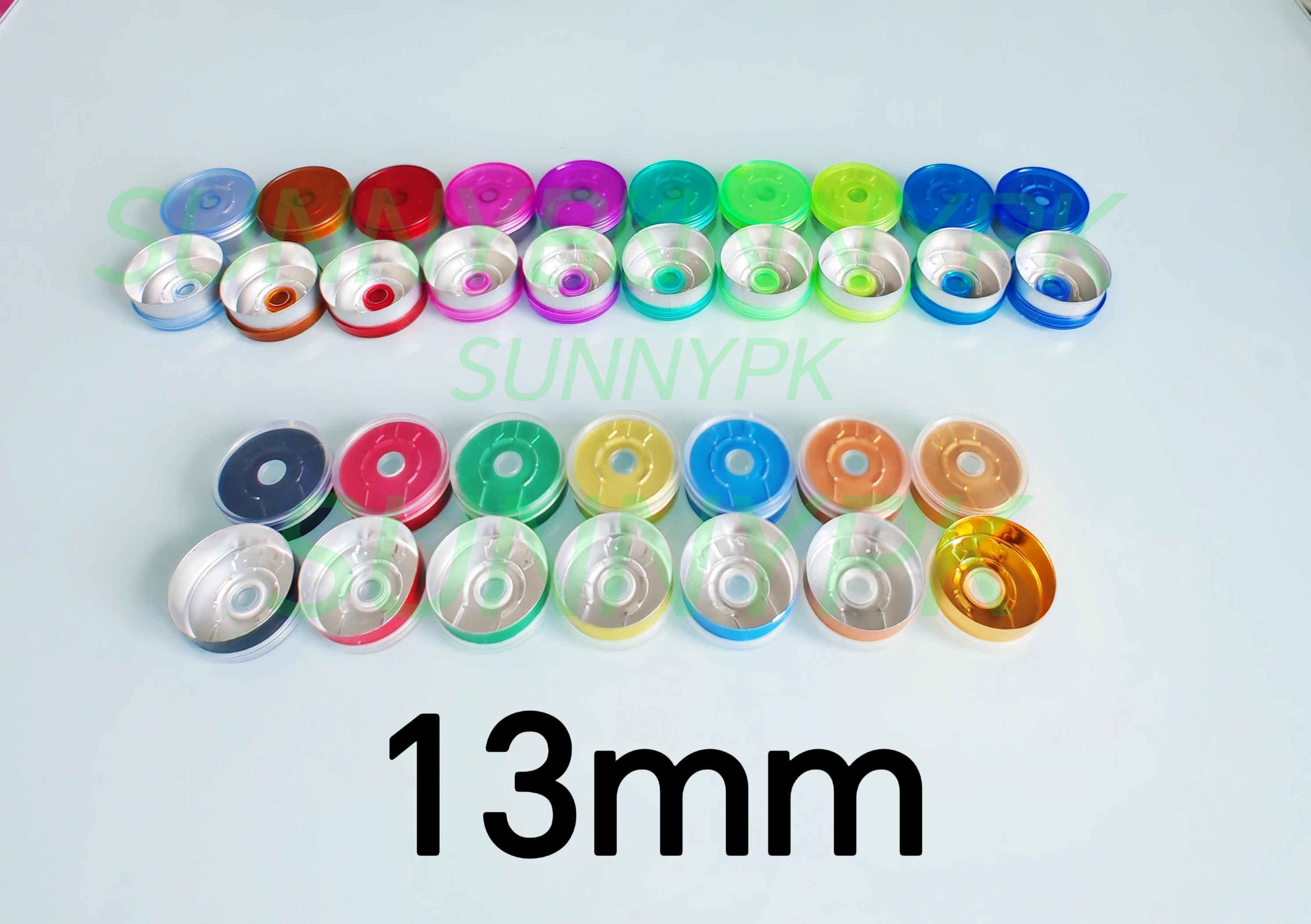 13mm-Aluminium-Plastic-Cap-50pcs-lot-Colored-Plastic-Caps-Sealing-Tear ...