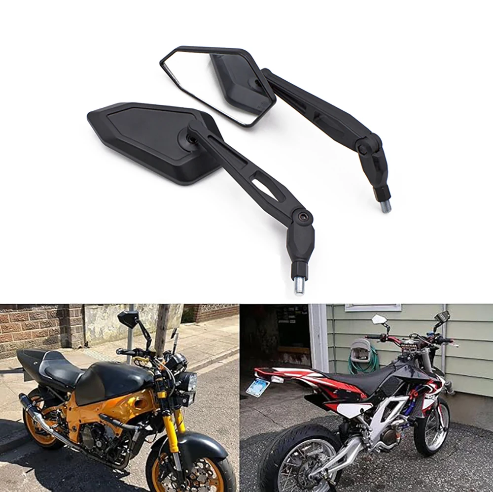 2pcs 8mm 10mm Motorcycle Rearview Mirror Scooter E Bike Rear View Side