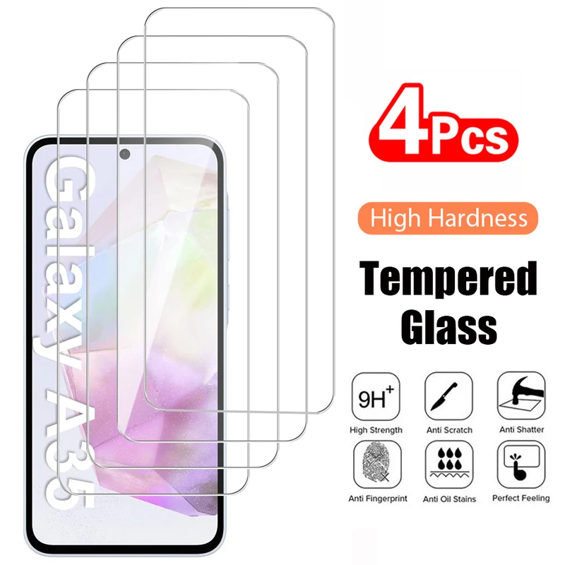 4PCS Tempered Glass for Samsung Galaxy A35 A55 A25 A15 A05 A05S ...