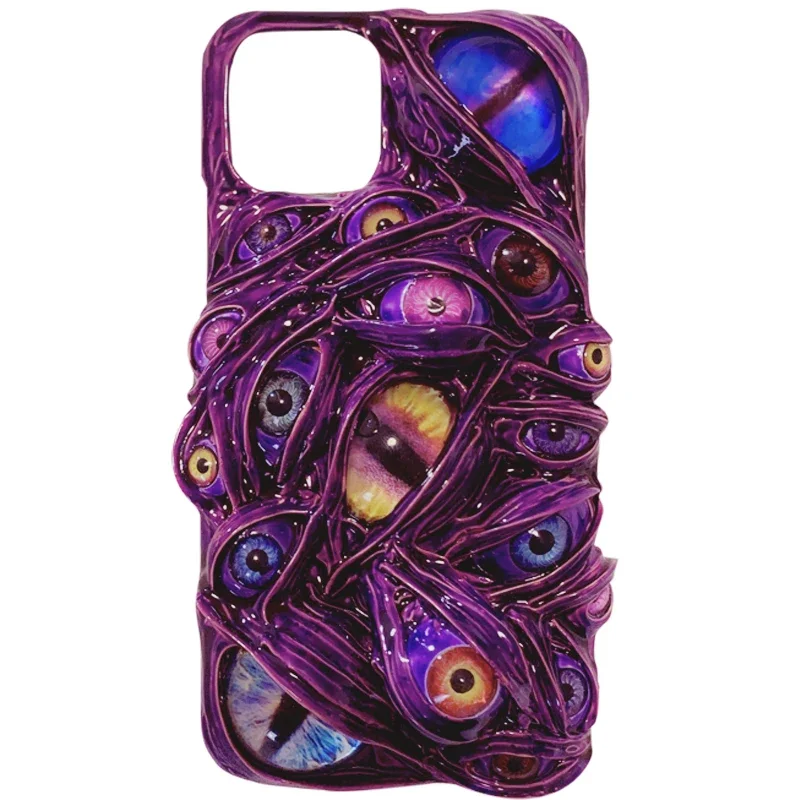 Gothic-Decoden-3D-Horror-Scary-Phone-Case-Purple-Phone-Case-for-Iphone ...