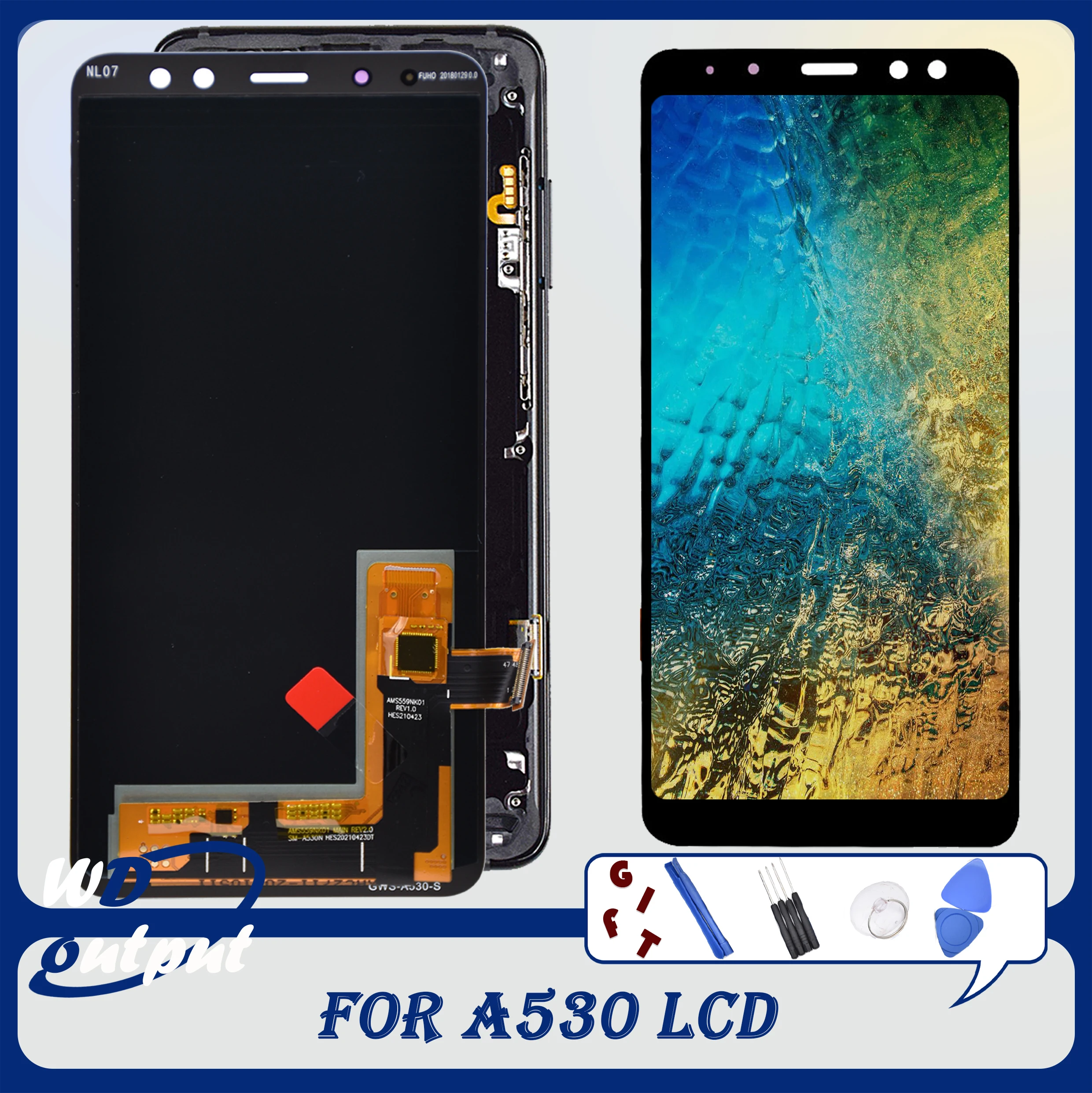 Pantalla-Lcd-AMOLED-Original-de-5-6-para-A8-2018-A530-piezas-de-montaje ...