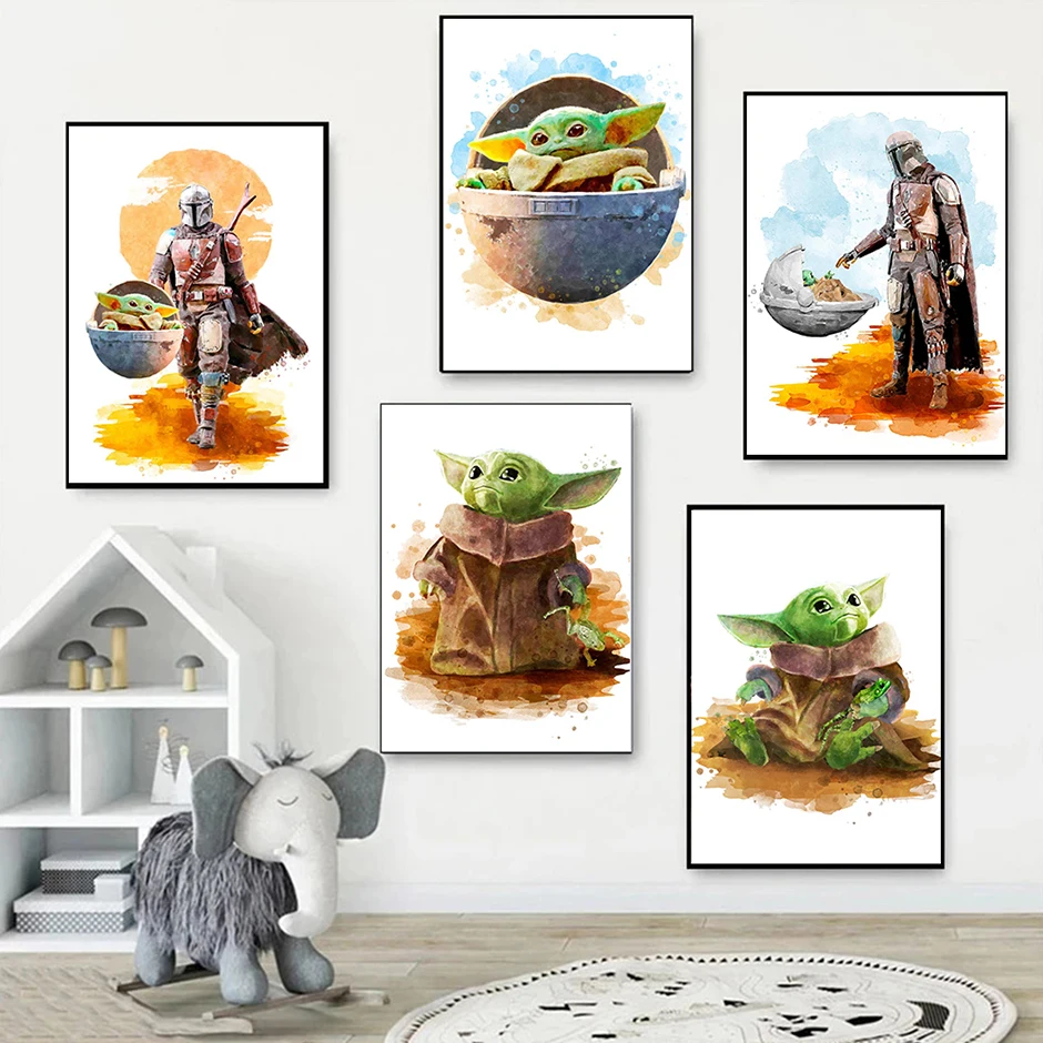 Mandalorian Baby Yoda Picture | Grogu Baby Yoda Painting | Child Baby ...
