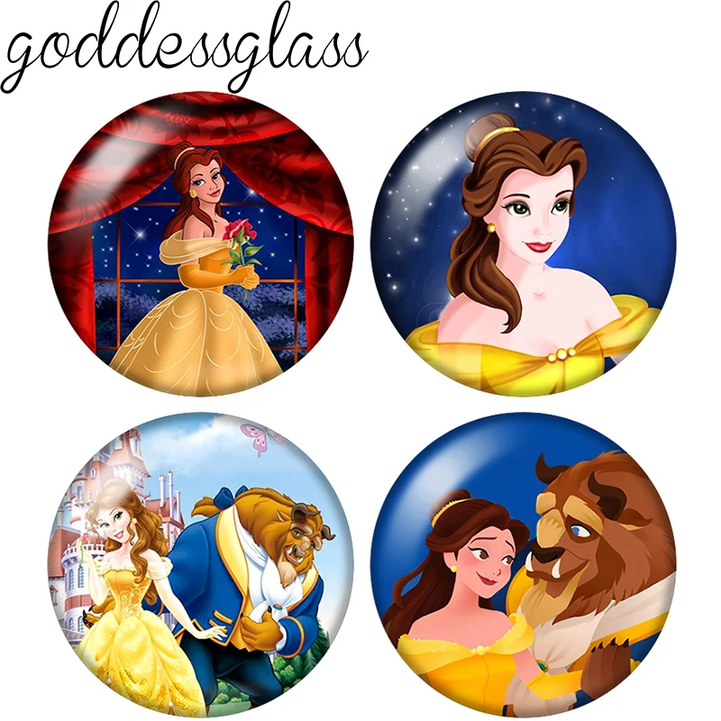 Disney Beauty and the beast Princess Belle 12mm/18mm/20mm Round glass ...
