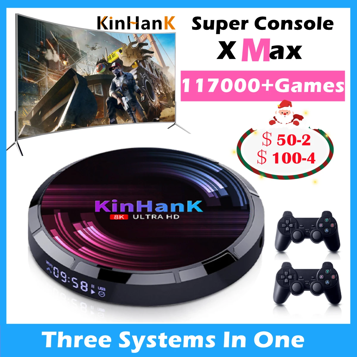 Kinhank Super Console X Max Retro Video Game Console S905x3 Android Tv Box 2in1 Up To 256gb ...