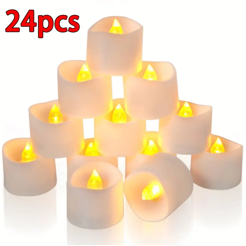 24-Flameless-LED-Candles-Tea-Light-200h-Fake-Tealight-Candles ...