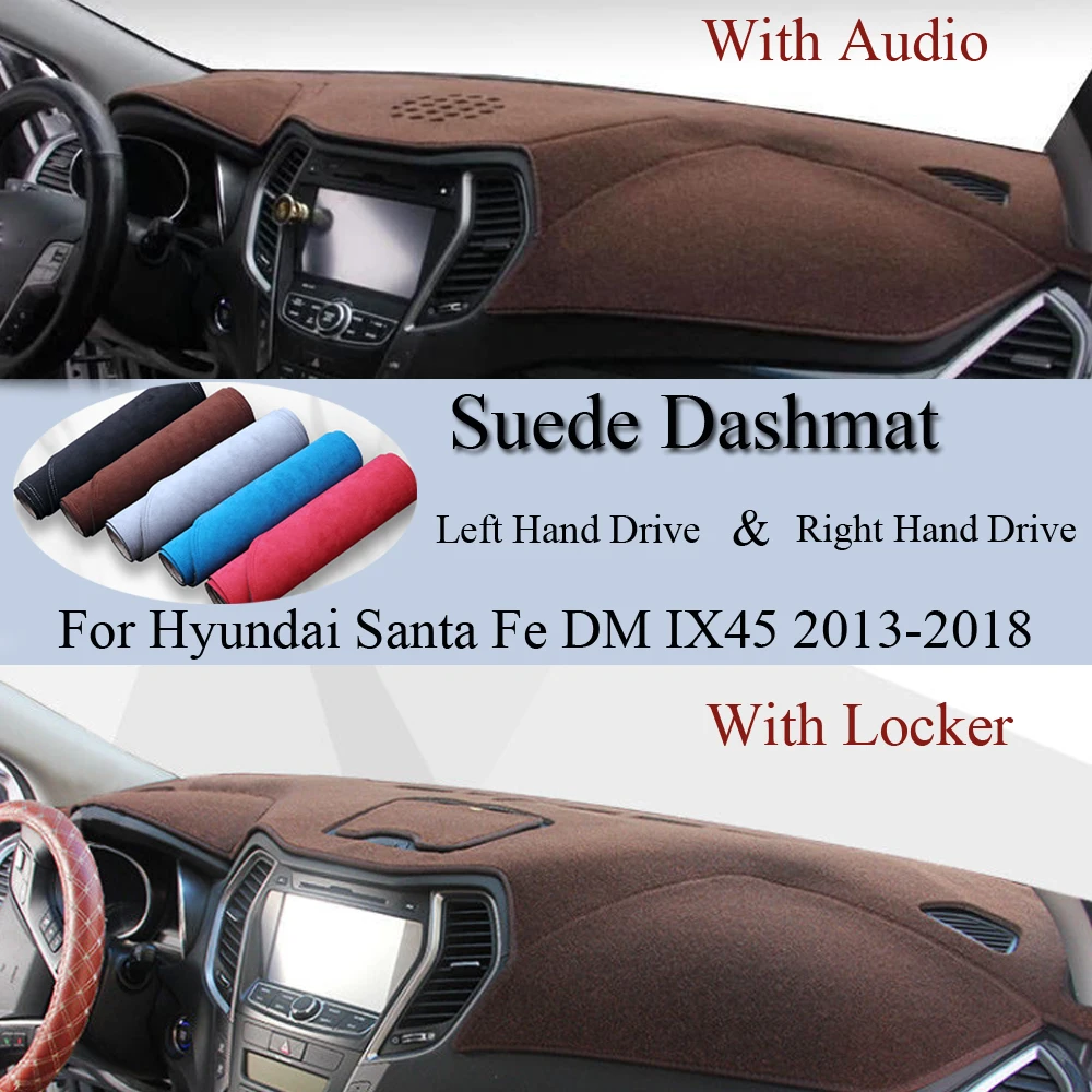 For Hyundai Santa Fe DM IX45 2013 2014-2018 Suede Leather Dashmat Dash ...