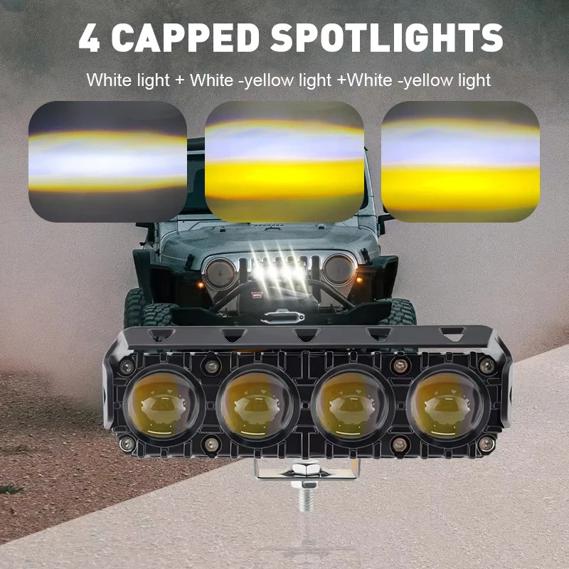 Motorcycle Spotlight Headlight LED Spotlight 4 Lens High-Power ...