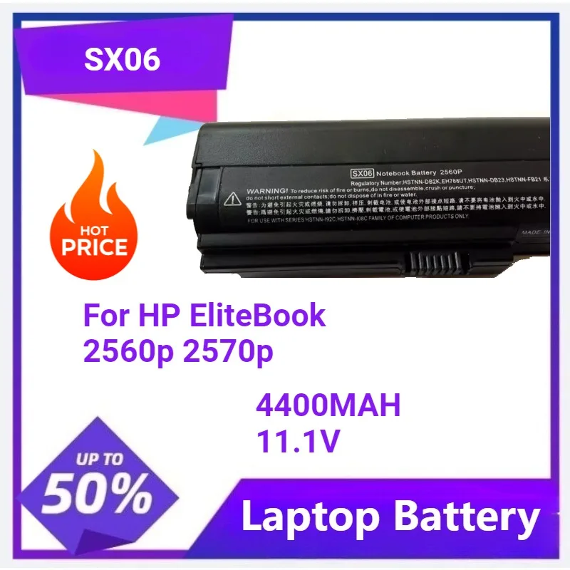 SX06 Laptop battery For HP EliteBook EliteBook 2560p 2570p HSTNN-C48C ...