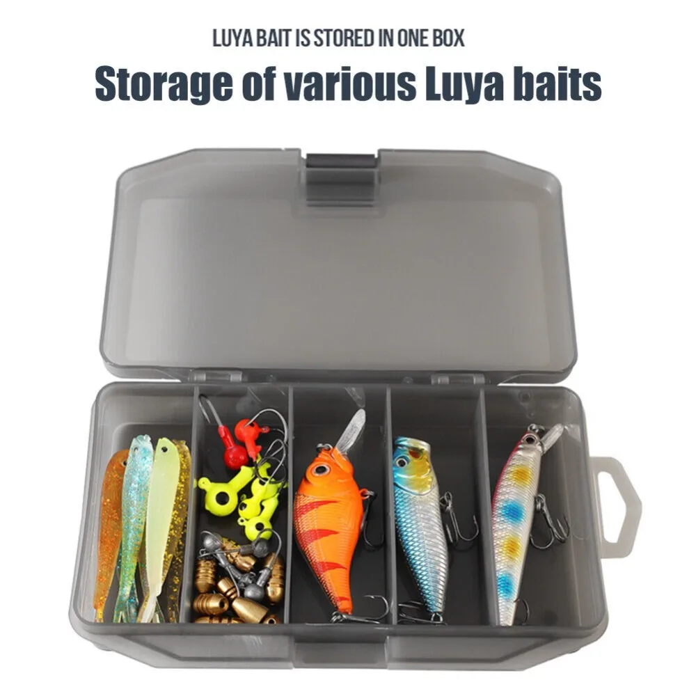 Plastics-Fish-Bait-Box-Brand-New-Storage-5-Grids-Fishing-Tool-Box-Large ...