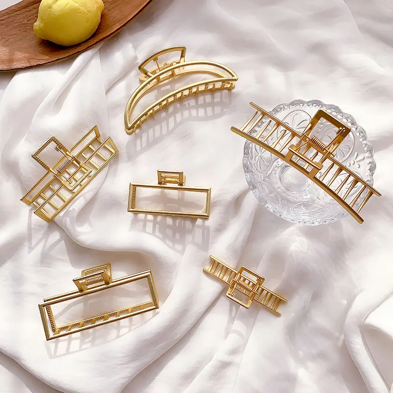 New-Fashion-Women-s-Geometric-Metal-Hair-Clip-Hair-Grab-Girls-Simple ...