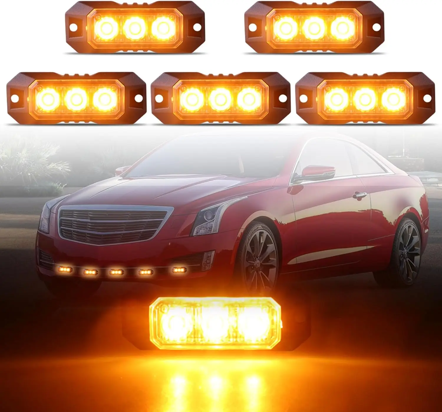 4pcs-3Led-Strobe-Warning-Light-Strobe-Grille-Flashing-Lightbar-Truck ...