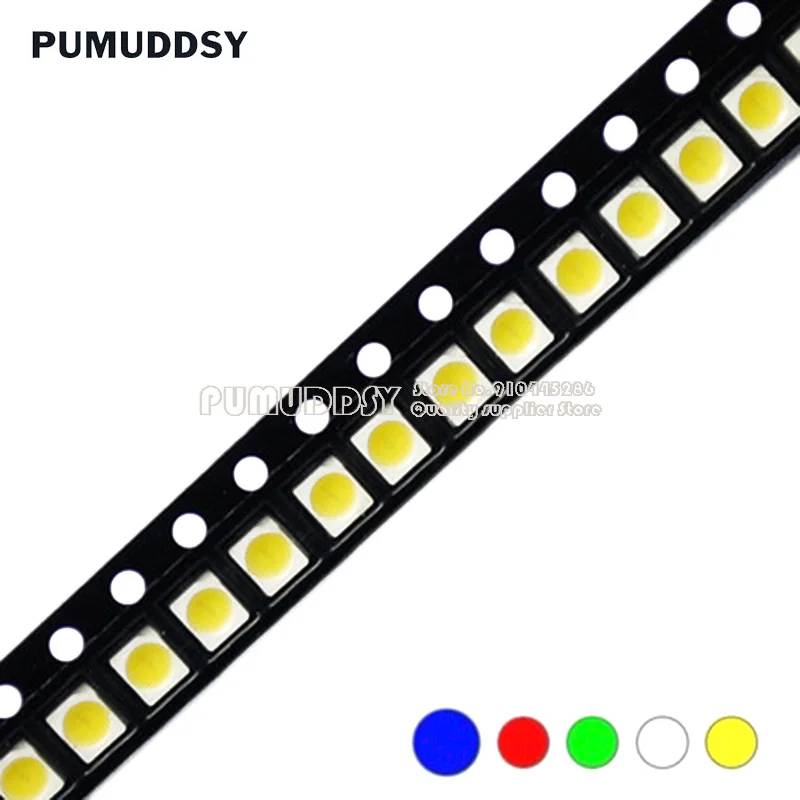 100PCS-Super-Bright-3528-1210-SMD-LED-Red-Green-Blue-Yellow-White-UV ...