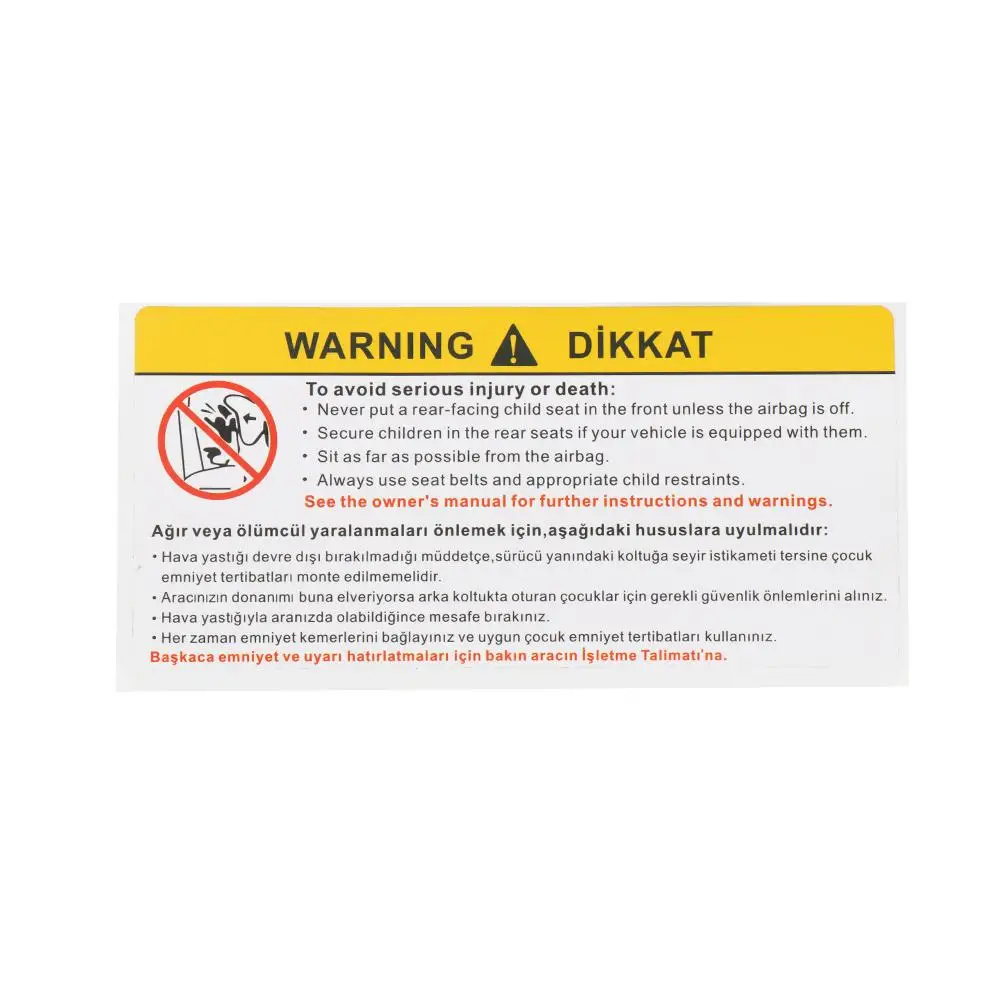 For-Car-Sun-Visor-Makeup-Mirror-Sticker-Airbag-Sticker-Safety-Warning ...