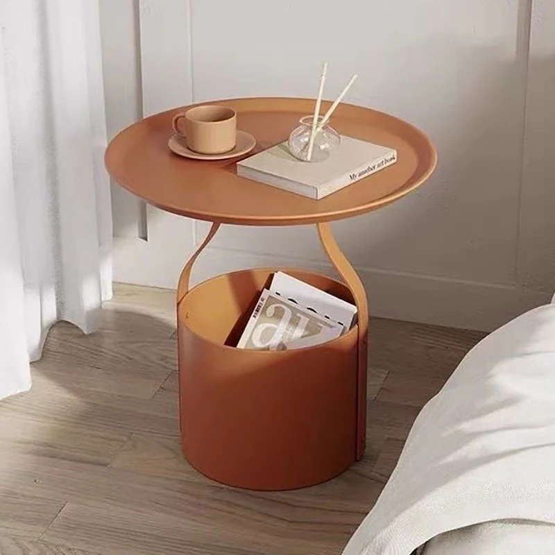 Simple Ins Sofa Side Table with Storage Round Tea Coffee End Tables ...