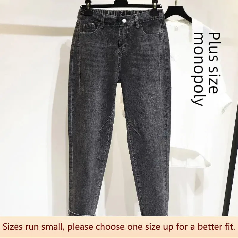 Women-Jeans-Loose-Fat-Mm-Pants-Slimming-High-Waist-Spring-Autumn-200kg ...