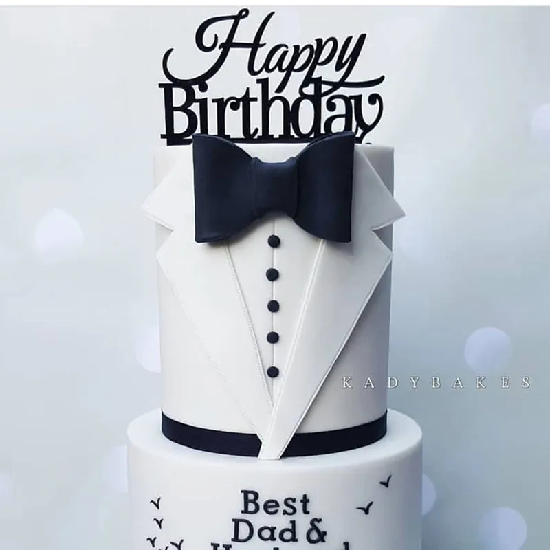 Acrylic-Suit-Tie-Concise-Atmosphere-Happy-Birthday-Decorating-Cake ...