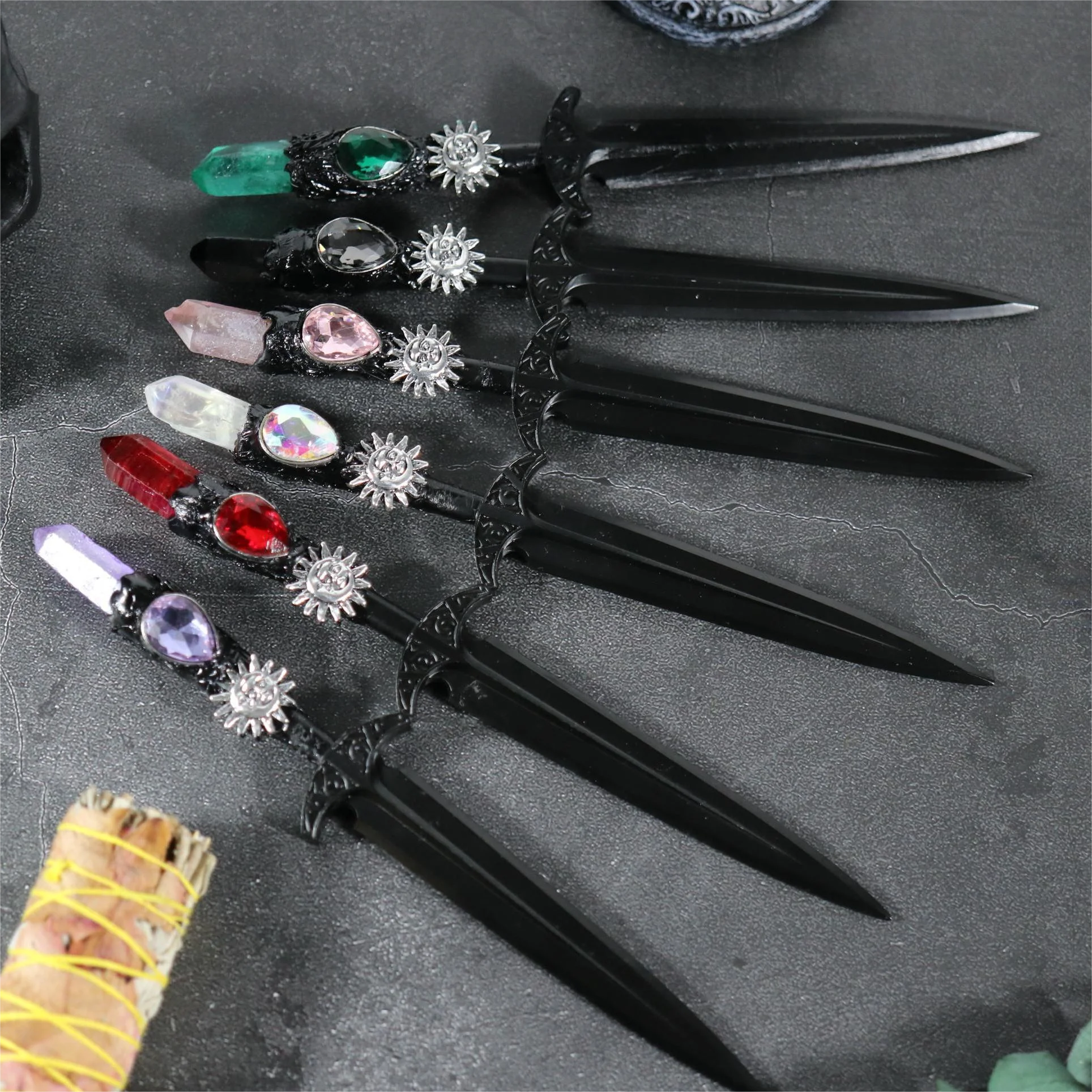 Metal-Sword-88-96g-Crystal-Witch-Altar-hair-Accessories-Wizard-stick ...