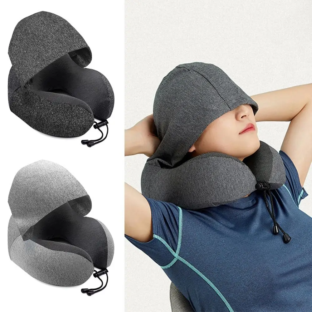 Travel-Pillow-Hooded-U-Shaped-Pillow-Cushion-Multifunctional-Neck ...