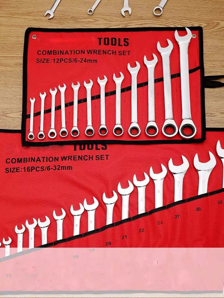 Hand-Tools-Spanner-Set-Open-End-Torque-Combination-Wrench-Set-Ratchet ...