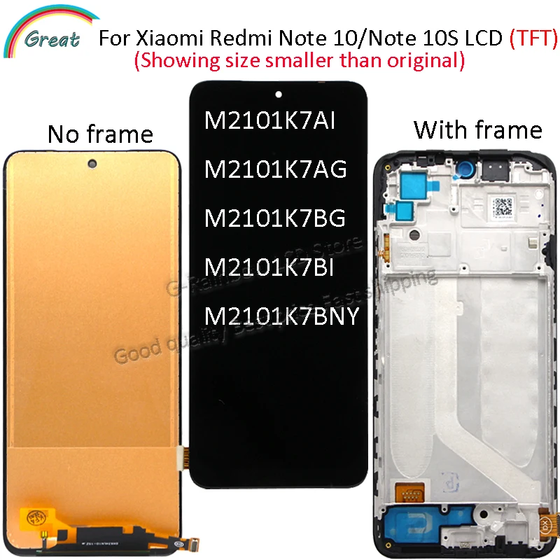 Incell-For-Xiaomi-Redmi-Note-10-LCD-with-Frame-M2101K7AG-Touch-Panel ...