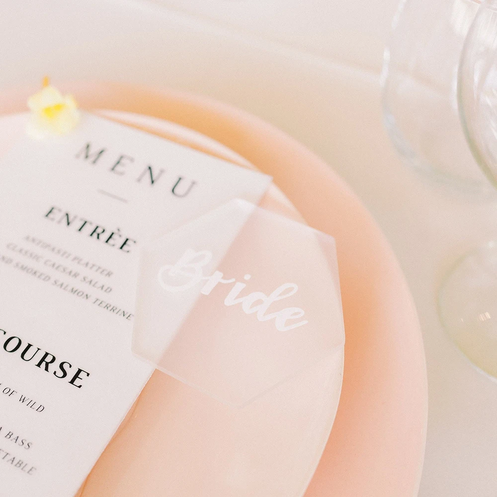 Frosted-Acrylic-Hexagon-Place-Card-Escort-Sign-for-Blank-Guest-Name ...