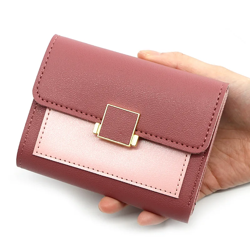 Fashion-Casual-Women-Short-Small-Three-Fold-Wallet-Square-Money-Clip ...