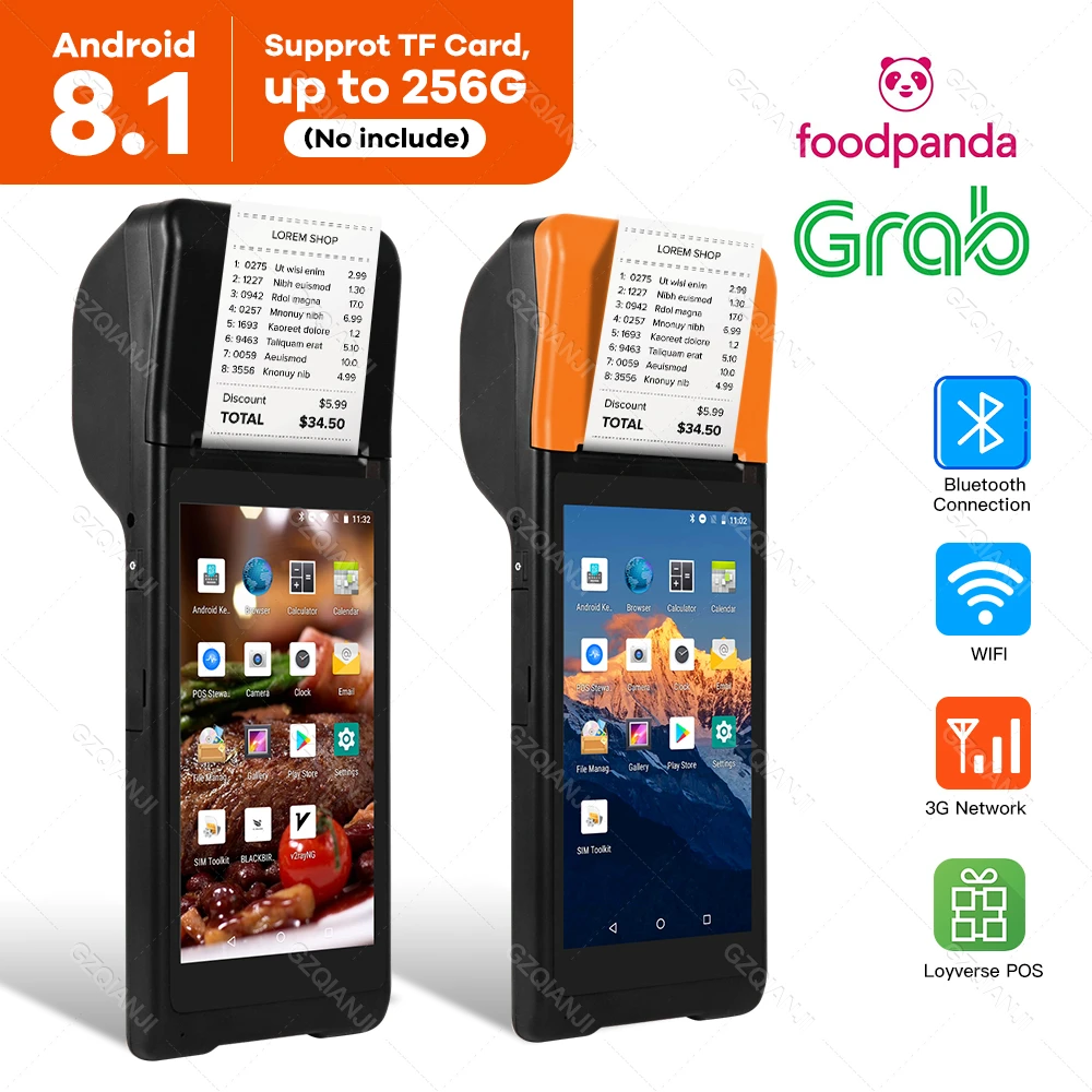 Pda Q8 Android 8.1 Pos Terminal Portable Thermal 58mm Receipt Printer For Point Of Sale ...