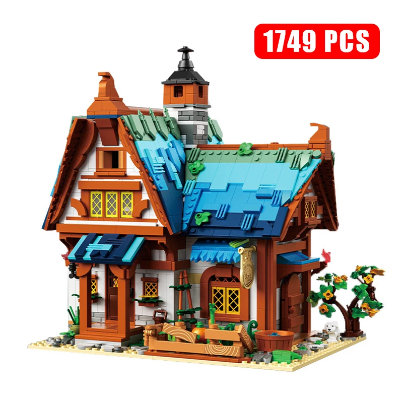 MOC-City-Street-View-Medieval-Manor-House-Model-Building-Blocks-Village ...