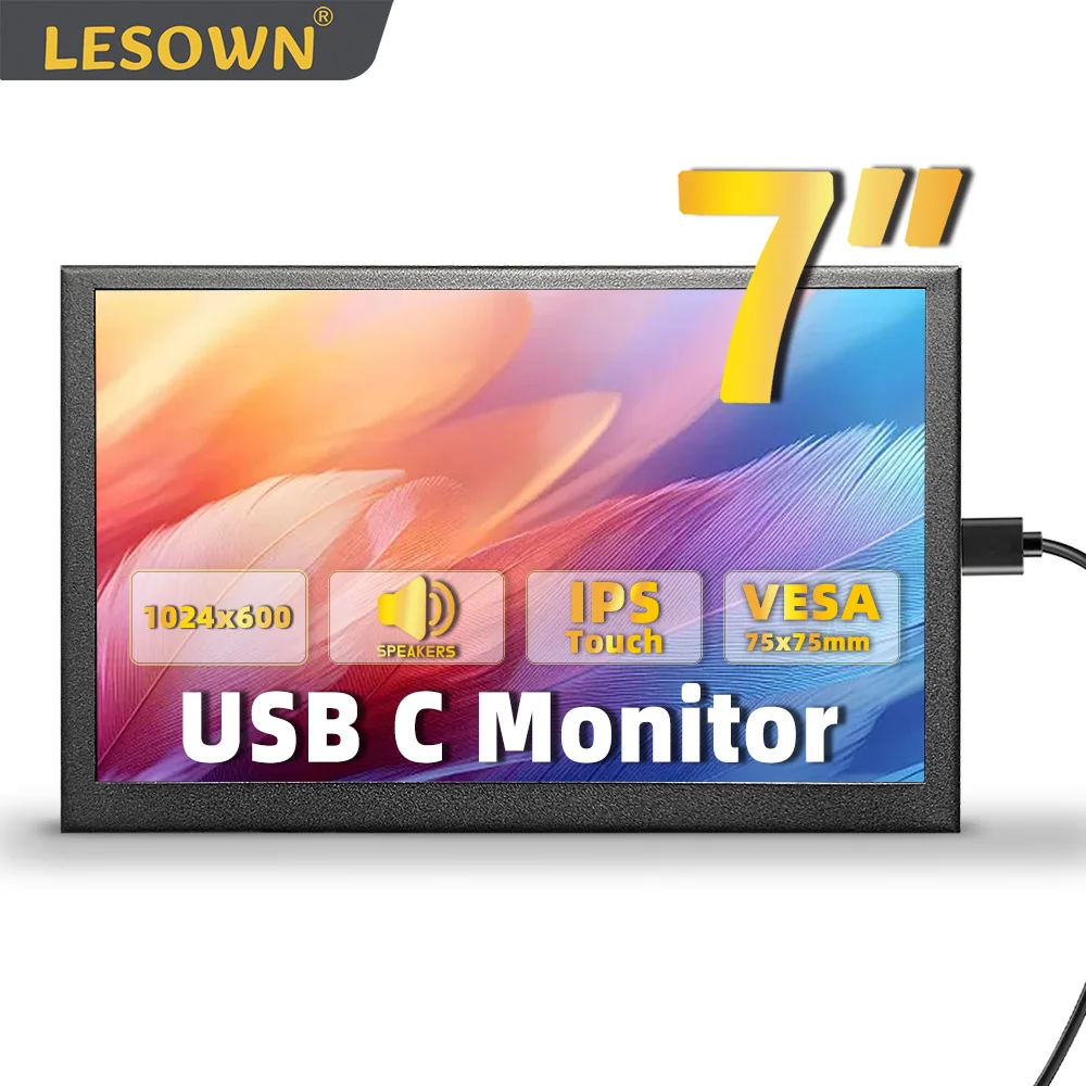 LESOWN-7-inch-USB-C-Monitor-Small-HD-Portable-IPS-1024x600-Touch-Screen ...