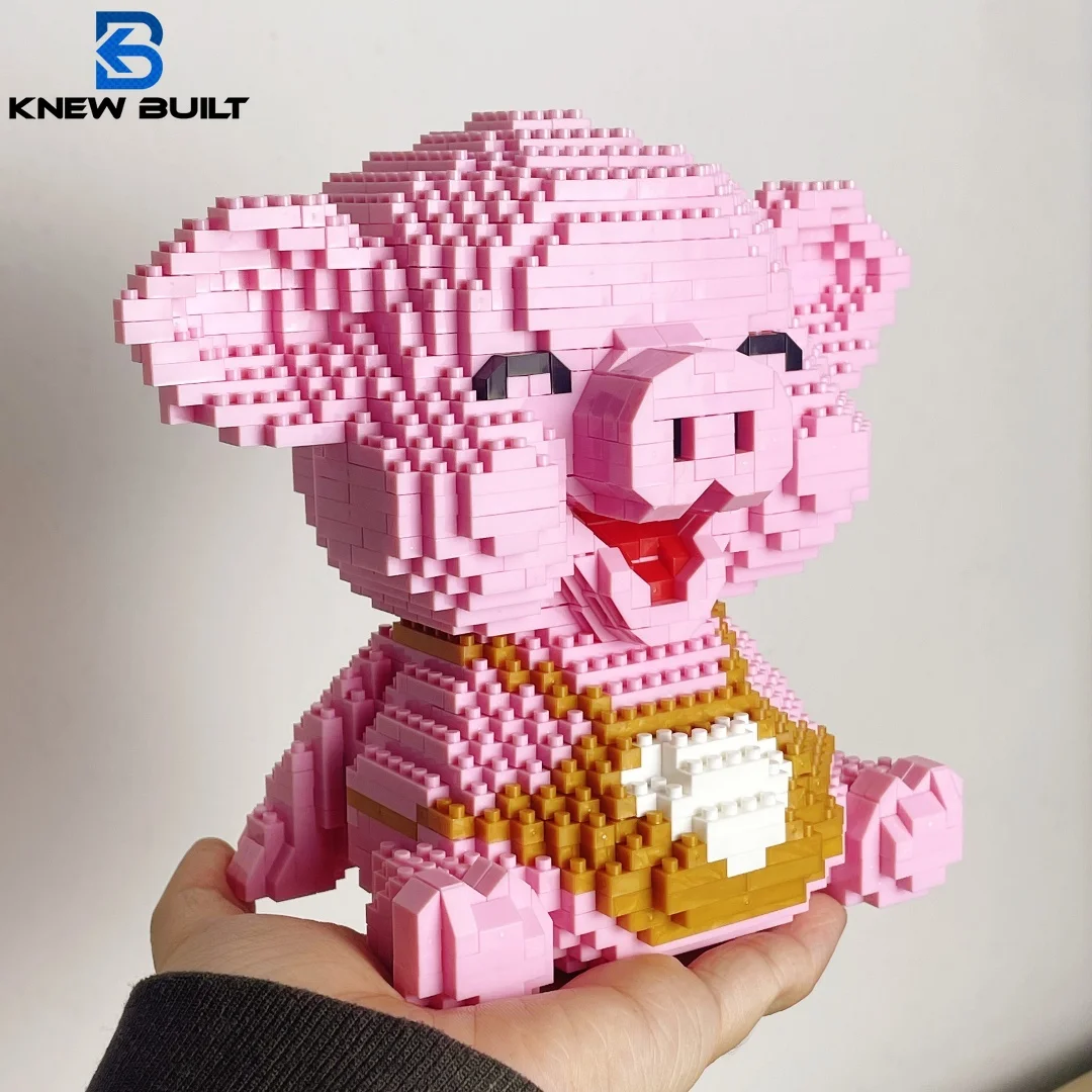 Knew-Built-Cute-Pink-Smile-Pig-Micro-Mini-Building-Blocks-Toy-Bringer ...