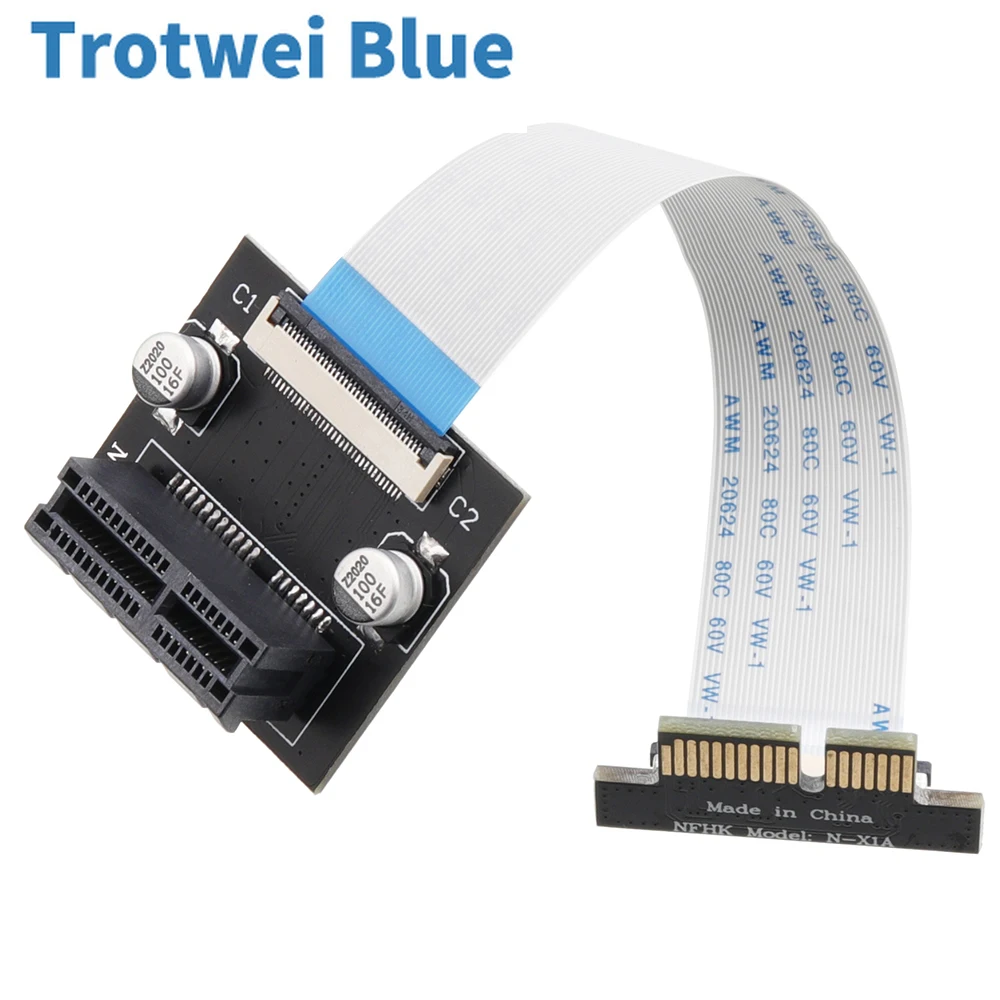 PCIE-X1-Riser-Cable-Dual-90-Degree-Right-Angle-Extension-Cable-X1-To-X1 ...