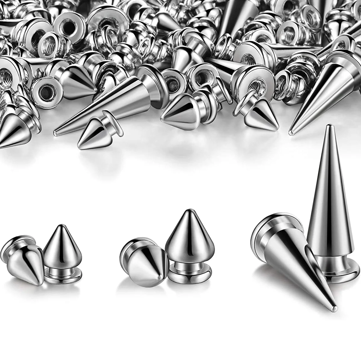 170-Pieces-Multiple-Sizes-Cone-Spikes-Screwback-Studs-Rivets-Large ...