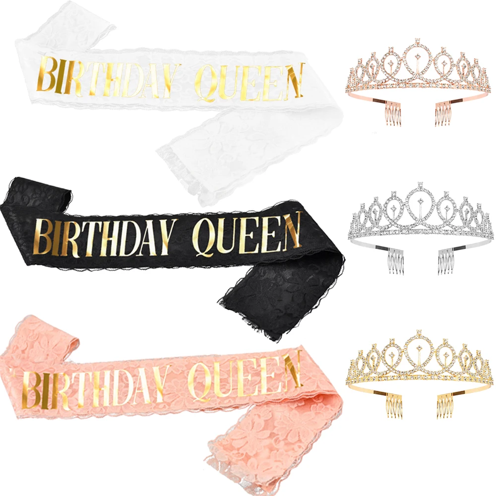 Lace-Birthday-Queen-Party-Shoulder-Strap-Girl-Birthday-Decoration-Women ...