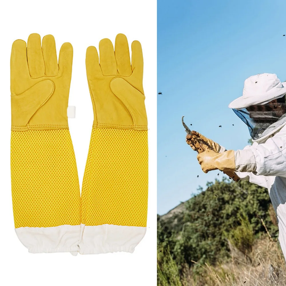 Beekeeper-Gloves-Protective-Sleeves-Ventilated-Professional-Anti-Bee ...