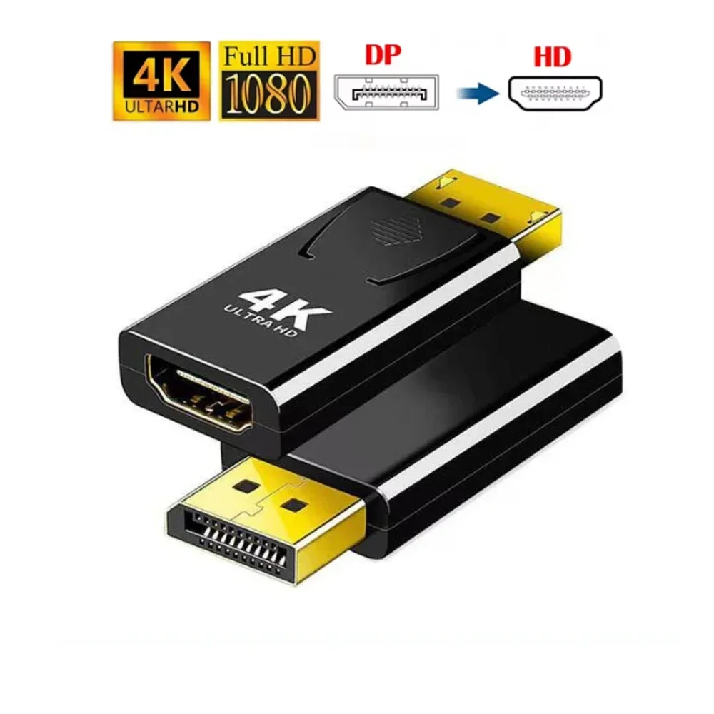 4K 60Hz DisplayPort to HDMI-Compatible HD 1080P Adapter DP Male to ...