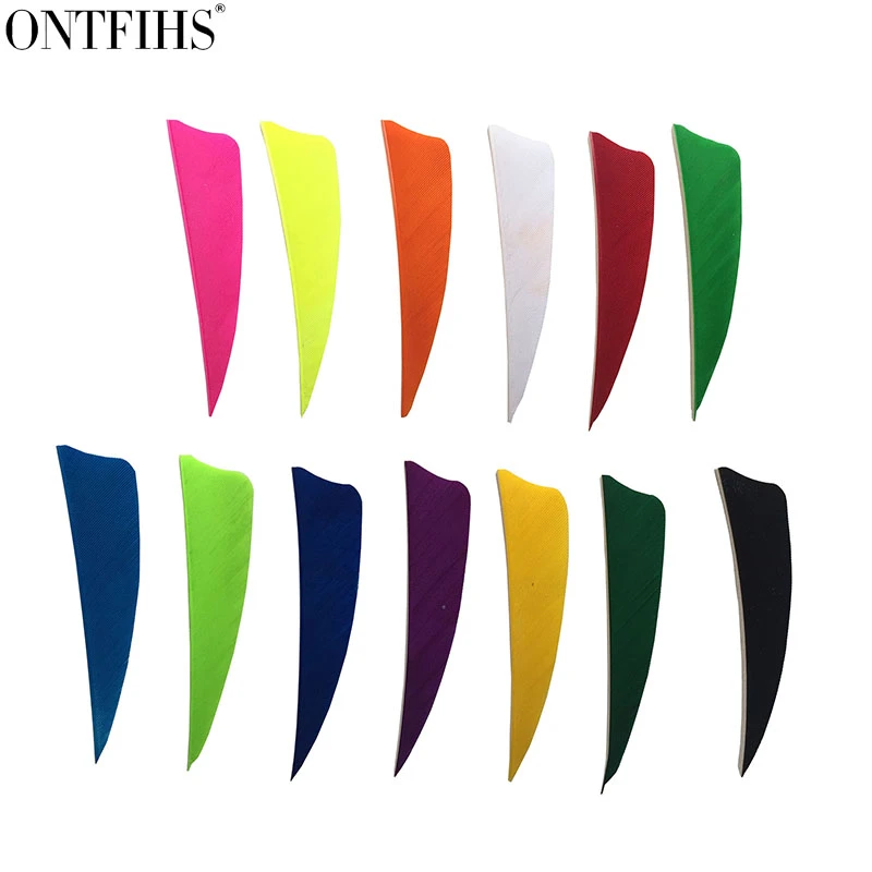 50 Pcs Ontfihs 3 Inch Fletching Arrow Feathers Shield Cut Archery ...