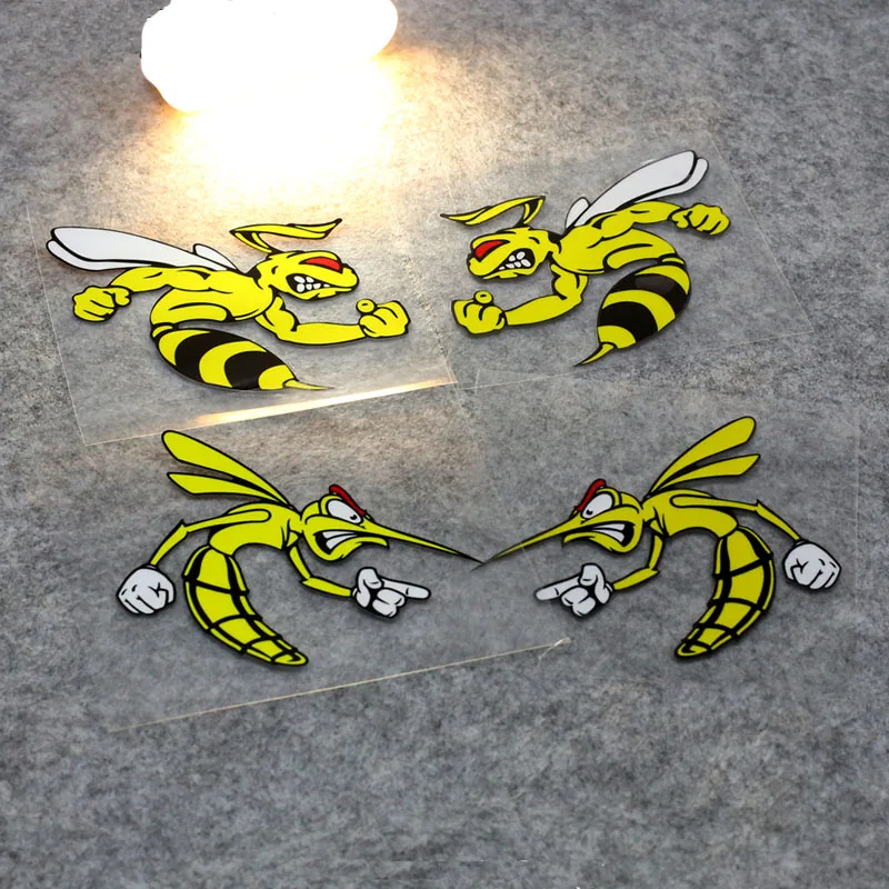 Reflective-Honeybee-Angry-Bee-Motorcycle-Sticker-Motocross-Racing ...