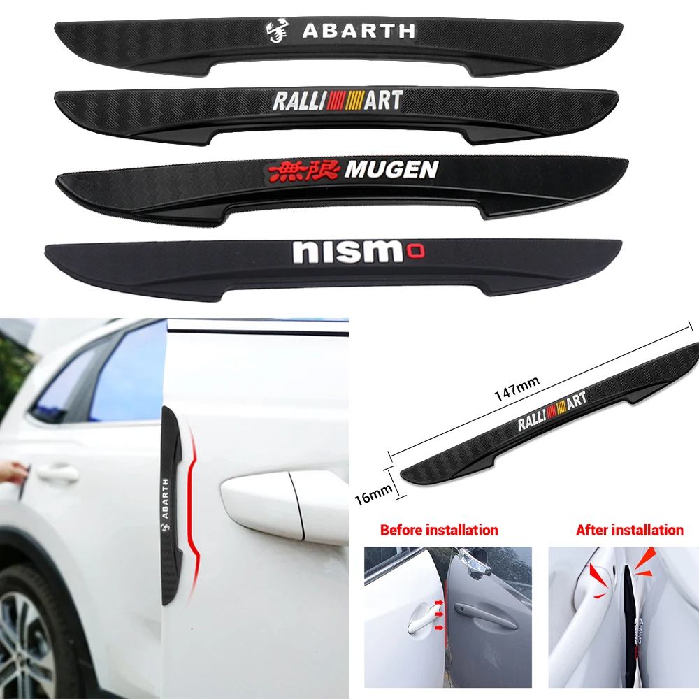 4pcs Rubber Car Door Edge Protector Stickers Anti Collision Strips For ...