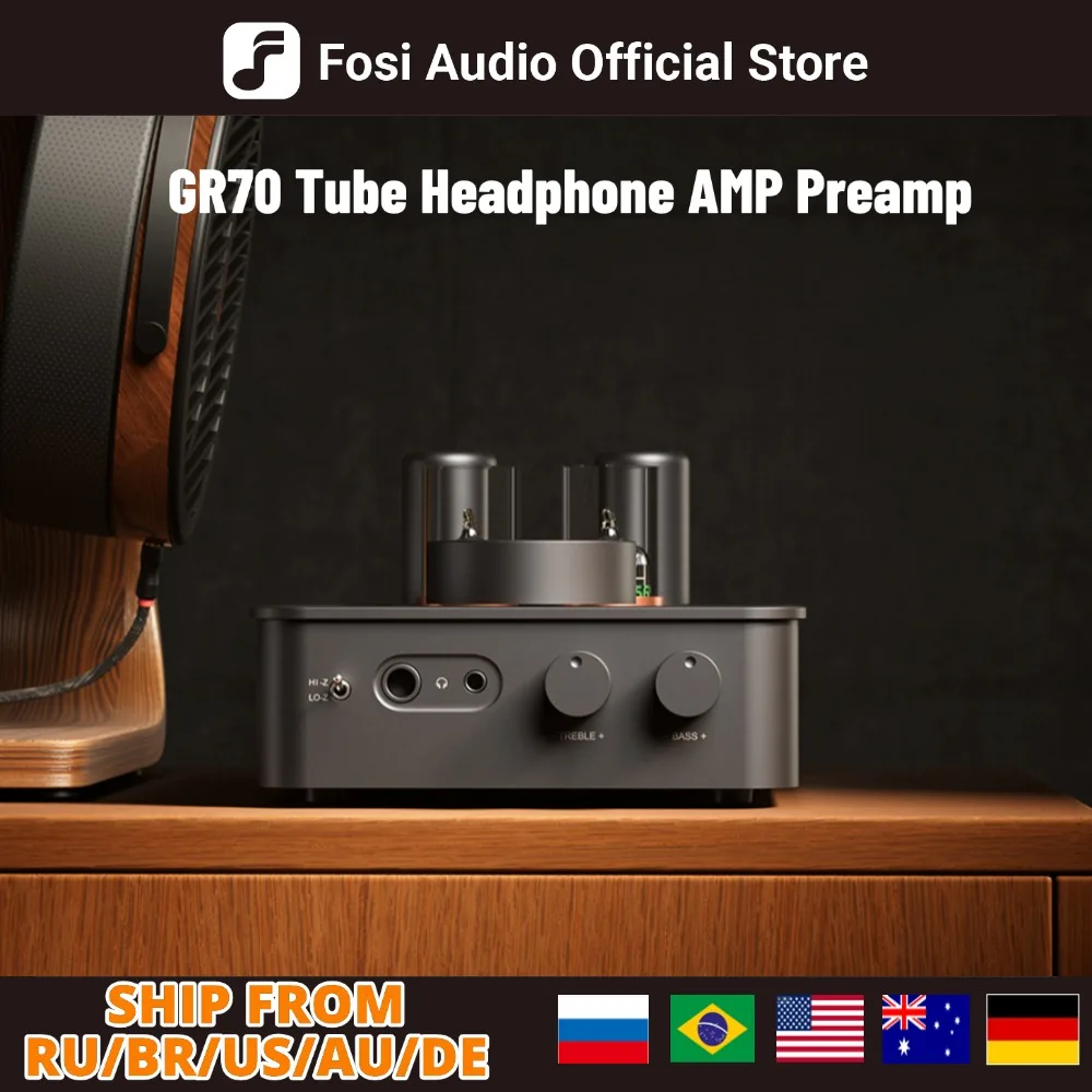Fosi Audio GR70 Vacuum Tube Headphone Amp Retro Class A Headphone ...