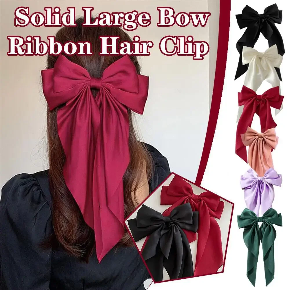 Large-Bow-Hairpin-Summer-Chiffon-Big-Bowknot-Stain-Bow-Barrettes-Women ...