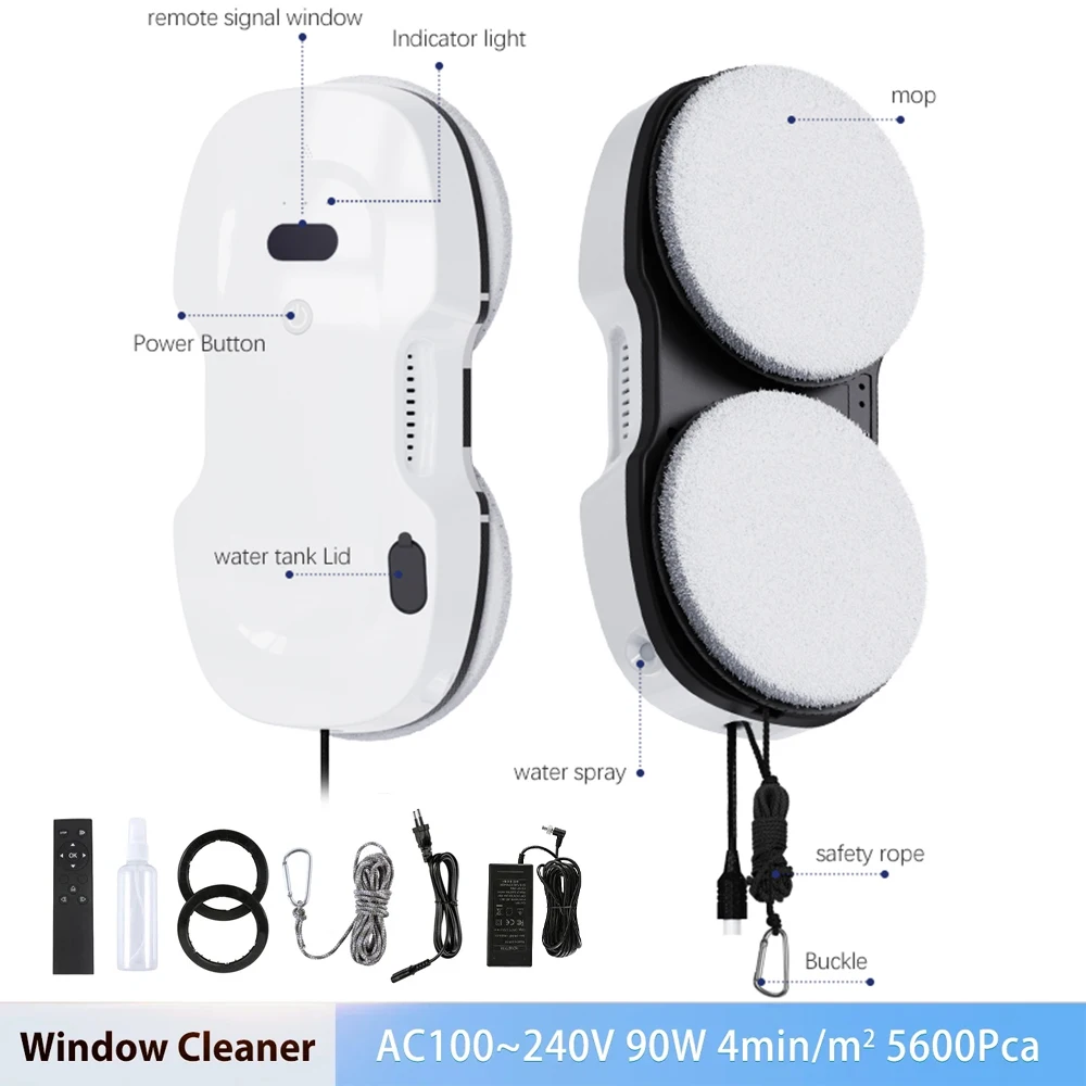 5600Pa-High-Suction-Smart-Window-Cleaning-Robot-Electric-Water-Spray ...