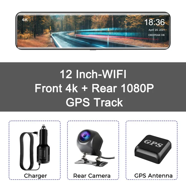 3840*2160P 4K DashCam WIFI Sony IMX415 Car DVR Video Recorder 12 ...