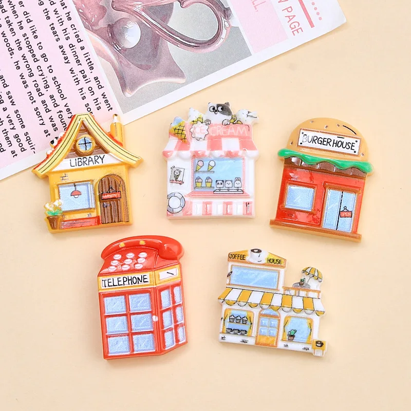 Simulation-Coffee-House-Burger-House-Library-Figurine-Flatback-Resin ...