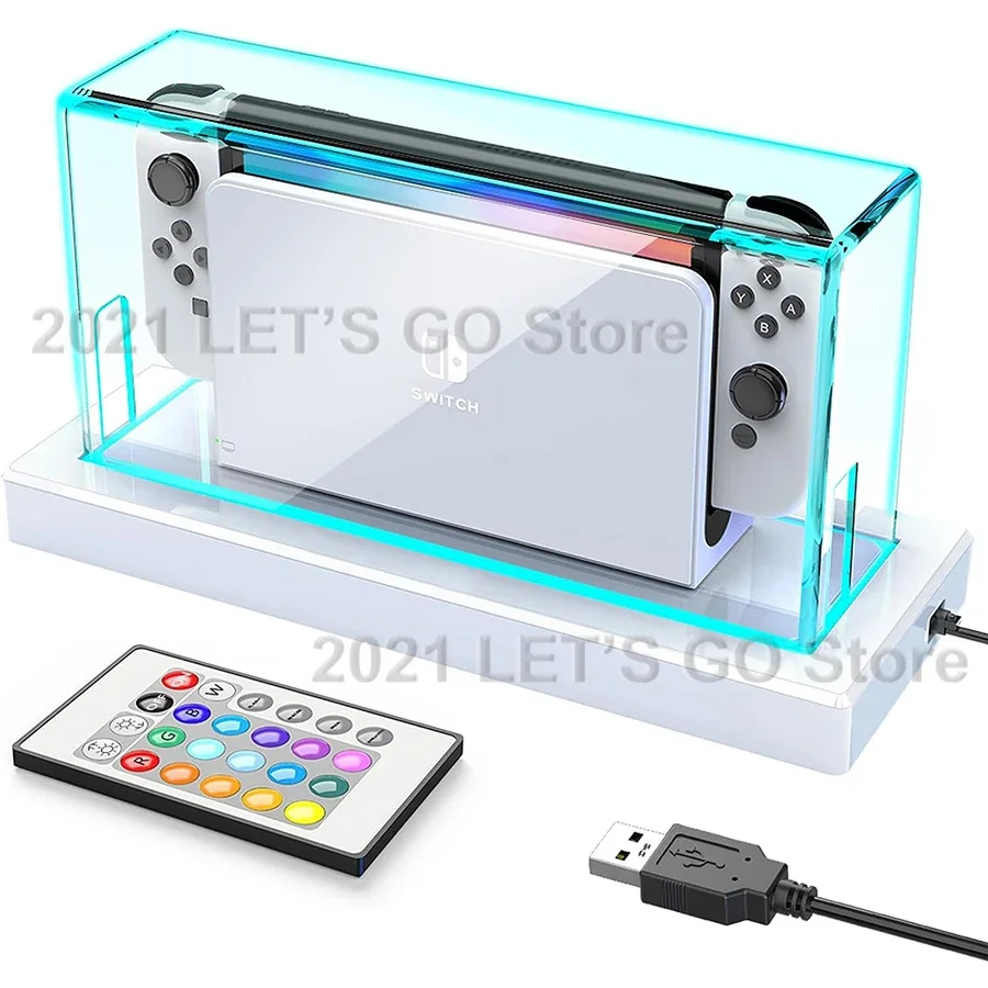 Anti-Scratch-Dock-Case-para-Nintendo-Switch-16-LED-Cores-Base-de-Luz ...