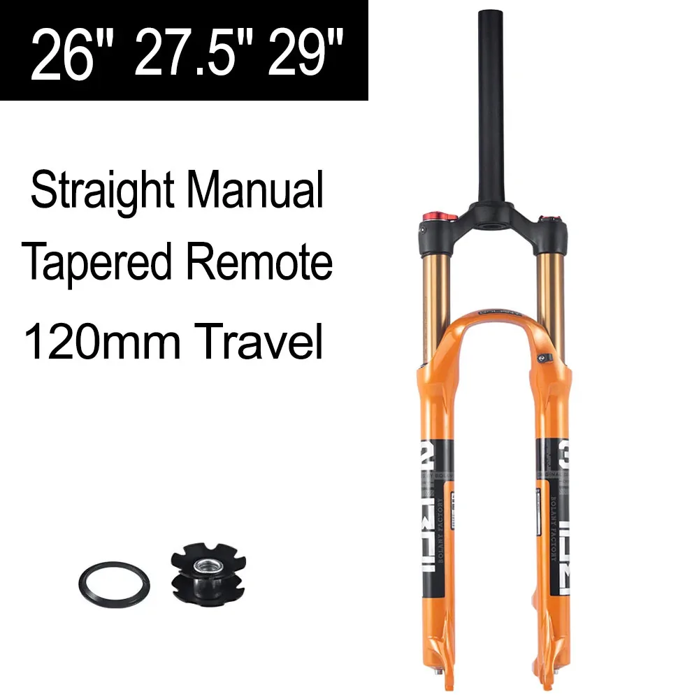 Bike-Fork-Solo-Air-Orange-MTB-Bicycle-Front-Suspension-Straight-Tapered ...