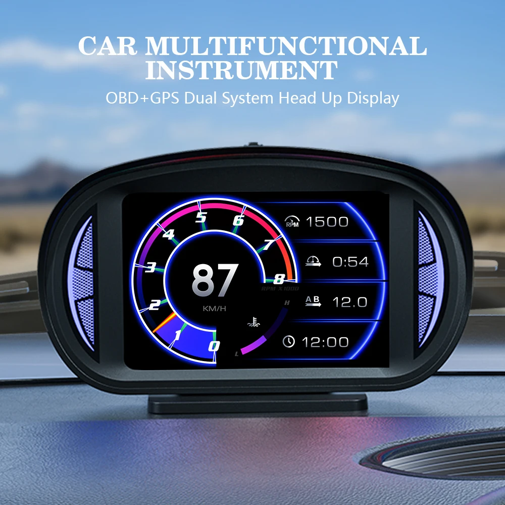 WYOBD P2 OBD2 HUD OBD GPS Head-up Display velocímetro Digital para ...